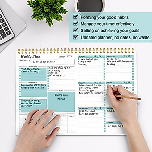 Weekly Planner Notepad Undated Weekly Goals Schedule Planner To Do List Notebook Planning Pad Calendars Organizers Habit Tracker Journal for Men & Women,52 Weeks (8.5x12")