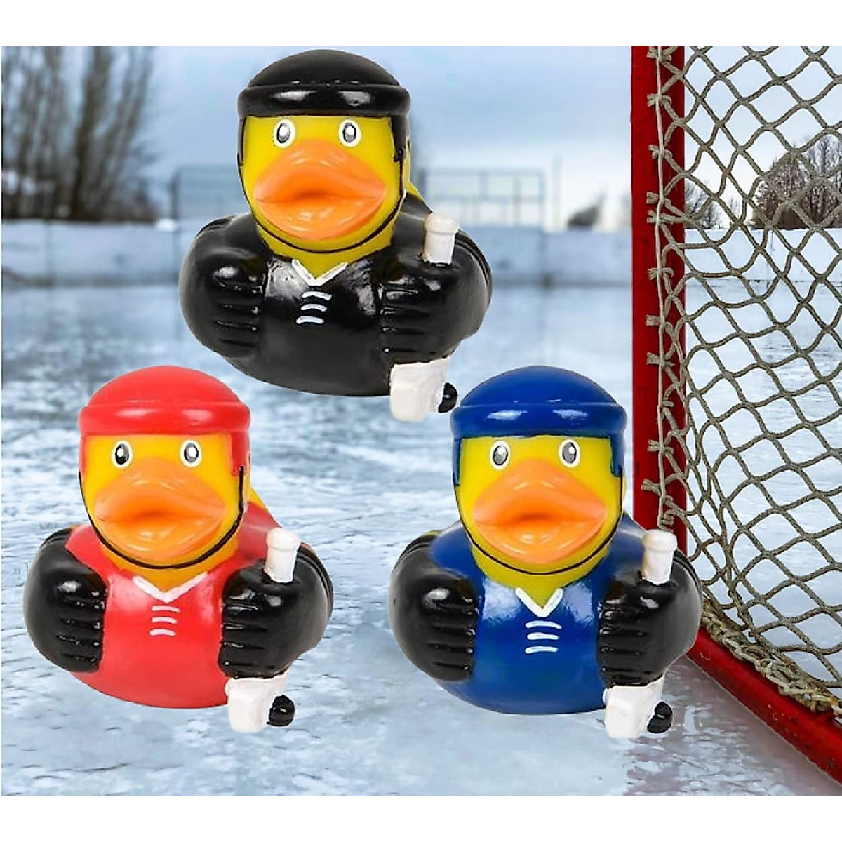 Cool Sport Themed Rubber Ducks (2") (12 Pack) Cute Duckies Bath Tub Pool Toys. (Hockey)