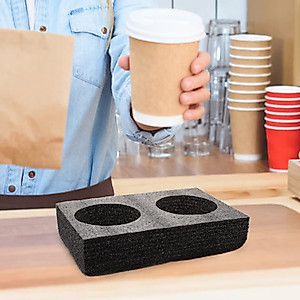 Zerodeko 2pcs Takeaway Cup Holder Packing Bowl Tray Drink Carrier for Bowl Packing Tray Outdoor Couch Bowl Holder Trays Picnic Bowl Drink Cup Epe Pearl Cotton Coffee