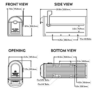 Architectural Mailboxes 8830RZ-10 Winston Post Mount Mailbox, Rubbed Bronze