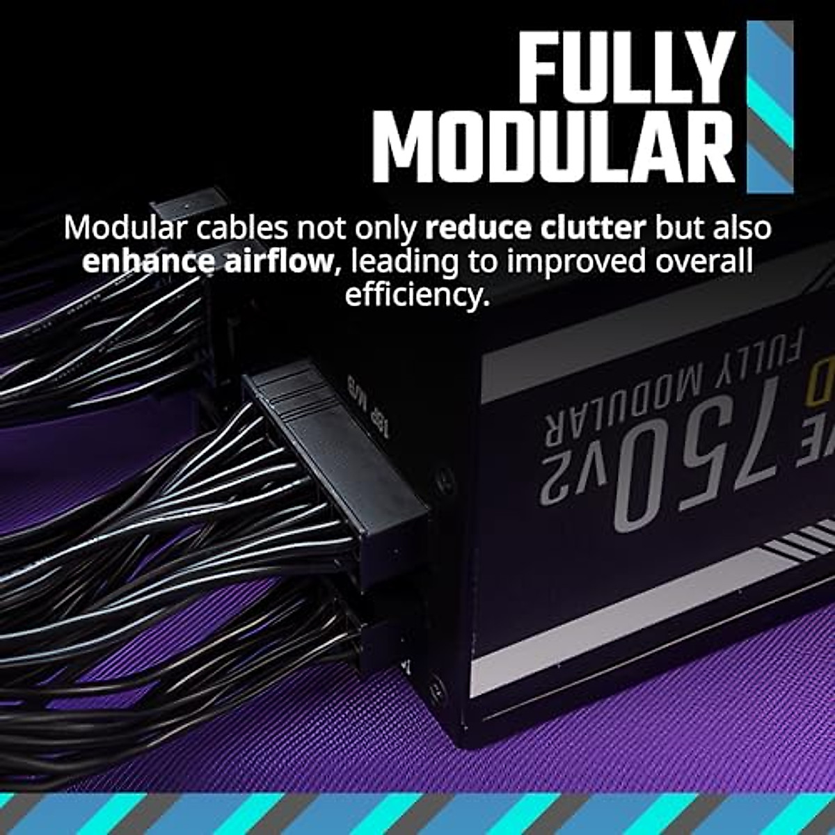 Cooler Master MWE Gold 750 V2 Full Modular, 750W, 80+ Gold Efficiency, GPU Support RTX 4070 Super, 2 EPS Connectors, 120mm HDB Fan, Semi-fanless, 5-Year