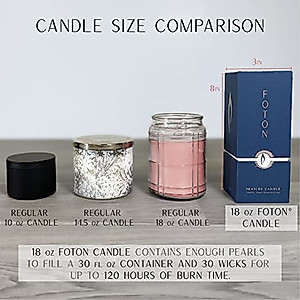 Foton Pearled Candle 18oz White Unscented Scent-Free All-Natural Candle Powder with Wicks