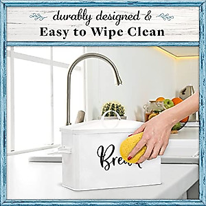 Home Acre Designs Bread Box - Large Farmhouse Decor Style Pantry Organization and Storage Container for Countertop - Rustic Kitchen Decor