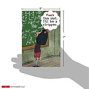 NobleWorks - 1 Happy Birthday Card Funny - Cartoon Humor for Birthdays, Stationery Joke (Buyer Discretion Advised) - Be a Stripper 4352