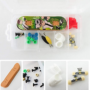 RemeeHi DIY Fingerboard with Nuts Trucks Tool Kit Basic Bearing Wheels Packaged in Box