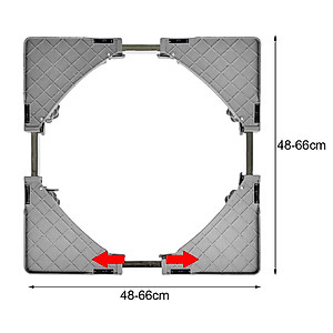 Adjustable Refrigerator Stand, FOCCTS Universal Movable Adjustable Mobile Base with 4 Strong Feet and 4 Locking Rubber Swivel Wheels, Multi-functional Movable Adjustable Base Dolly Roller for Washing