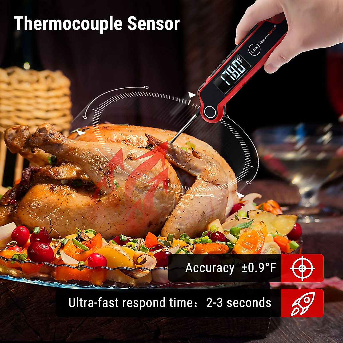 ThermoPro TempSpike 500FT Truly Wireless Meat Thermometer + ThermoPro TP620 Instant Read Meat Thermometer Digital