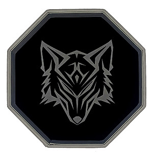 Luck Lab 11.5 Inch Dice Tray – Black and Grey - Big Octagonal Dice Tray with Luxurious Rolling Area for RPG Table Top Gaming Like D&D - Wolf Design