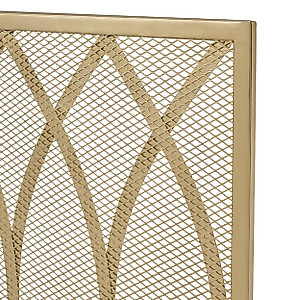 Christopher Knight Home Junior Modern Single Panel Iron Firescreen, Gold Finish