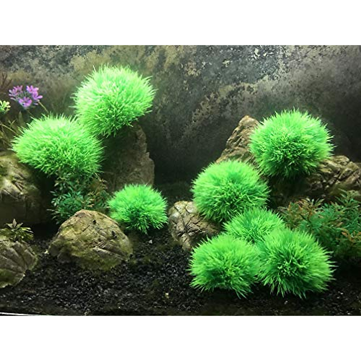 4Pcs Aquarium Decorations Fish Tank Artificial Green Water Plants Made of Soft Plastic