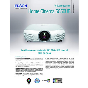 Epson Home Cinema 5050UB 4K PRO-UHD 3-Chip Projector with HDR,White