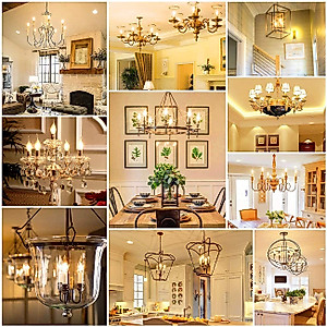 ANWIO Flame Tip LED Filament Bulb Candelabra E12 Base, Dimmable 4.5W (60W Equivalent) B11 Chandelier Candle Light Bulb, 2700K Warm White 6-Pack