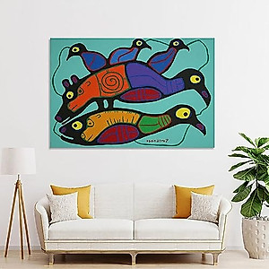 Norval Morrisseau Prints Loon Spirits Transforming Poster Picture Print Canvas Poster Wall Paint Art Posters Decor Modern Home Artworks Gift Idea 12x18inch(30x45cm)