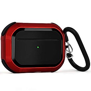 CAGOS for Airpod Pro Case/Airpods Pro 2 Case, Cool Shock-Absorbing Rugged iPod Pro Cover Skin Accessories Compatible with Apple Airpod Pro 2nd/1st Generation Charging Case Women Men, Red