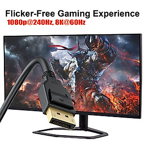 UVI2 8K DisplayPort to DisplayPort 1.4 Cable, VESA Certified Display Port Cable 6ft, DP to DP Cable Cord Support [1440P@144Hz, 1080P@240Hz, 4K@120Hz, 8K@60Hz] & HDR