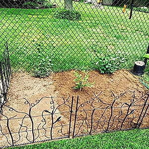 Amagabeli 5 Panels Decorative Garden Fence 11.5ft (L) x 26in (H) Outdoor Rustproof Metal Garden Fencing Border Fence Animal Barrier for Dog Iron Folding Edge Wire for Patio Landscape Flower Bed ET082