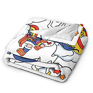 Qualet Rain-Bow Brite Ultra-Soft Micro Fleece Blanket Home Decor Throw Lightweight for Couch Bed Sofa 60"X50"