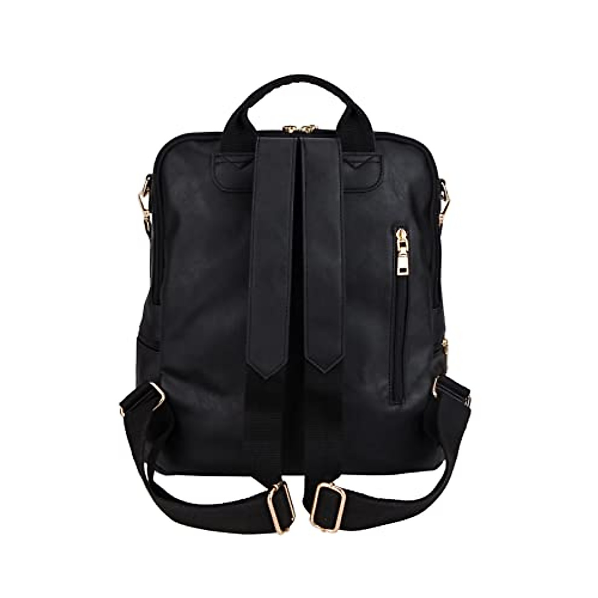 Women’s Fashion Backpack Purse With Faux Leather Purse Multipurpose Design Travel Handbag Shoulder Bag With Tassel Décor (Black)