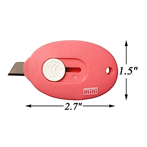 Mini Utility Knives Box Cutter Retractable Letter Opener (Blue/White/Pink)