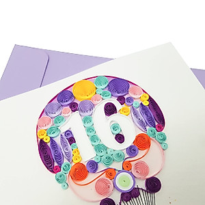 TAMAWire 100th Birthday Quilling Card, Happy Birthday, Blank Inside