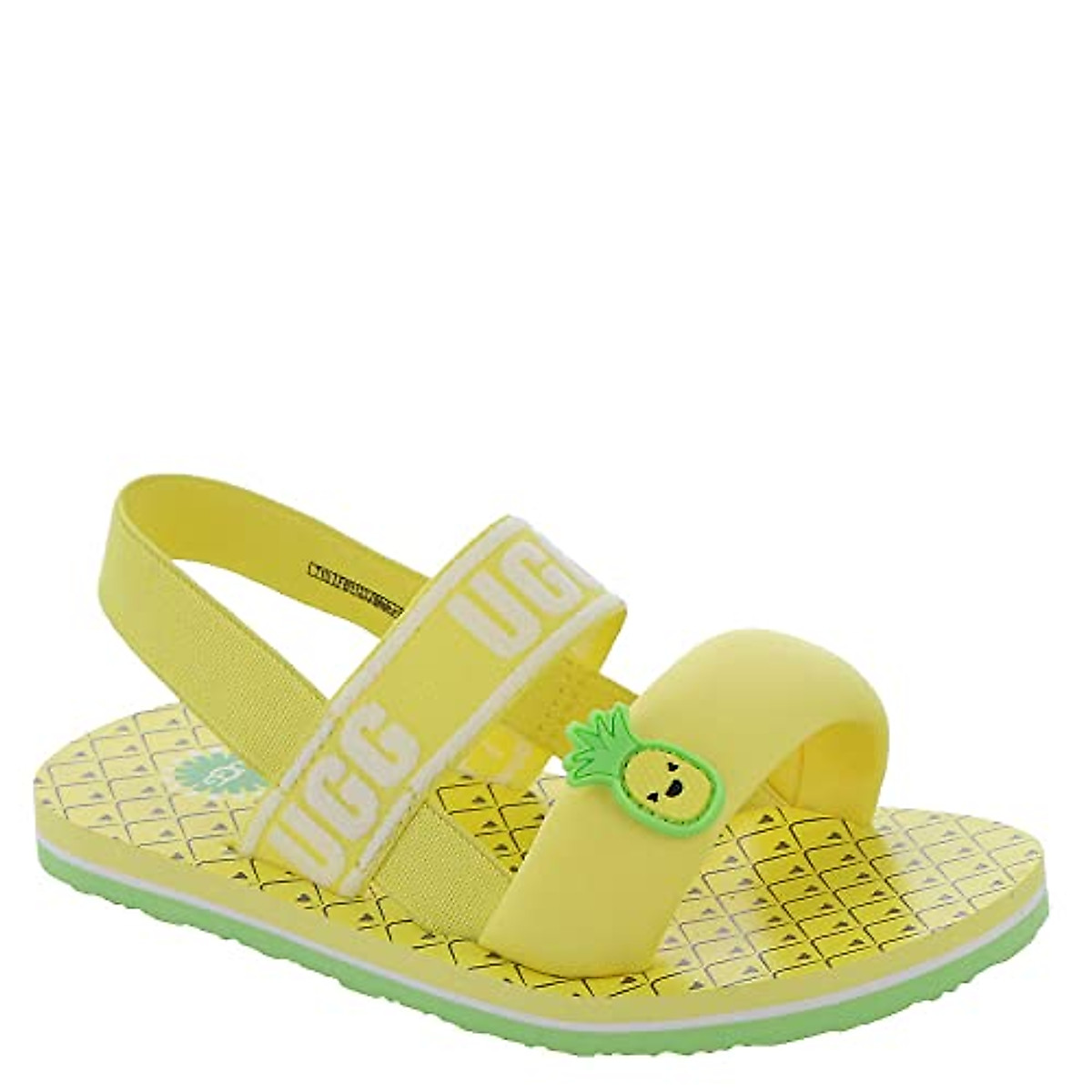 UGG Unisex-Child Zuma Sling Pineapple Stuffie Sandal, Pineapple-yellow, 10 Little Kid
