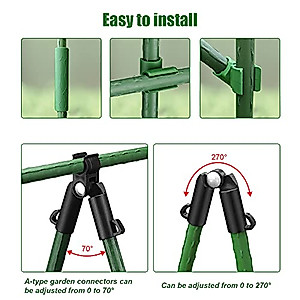 70 PCS Garden Stakes, Adjustable Plant Trellis Plant Support Plastic Plant Stakes Tomato Cucumber Trellis Plant Connector Stake Clips For Potted Plants Climbing Plants Indoor Outdoor Diy Flower Pot