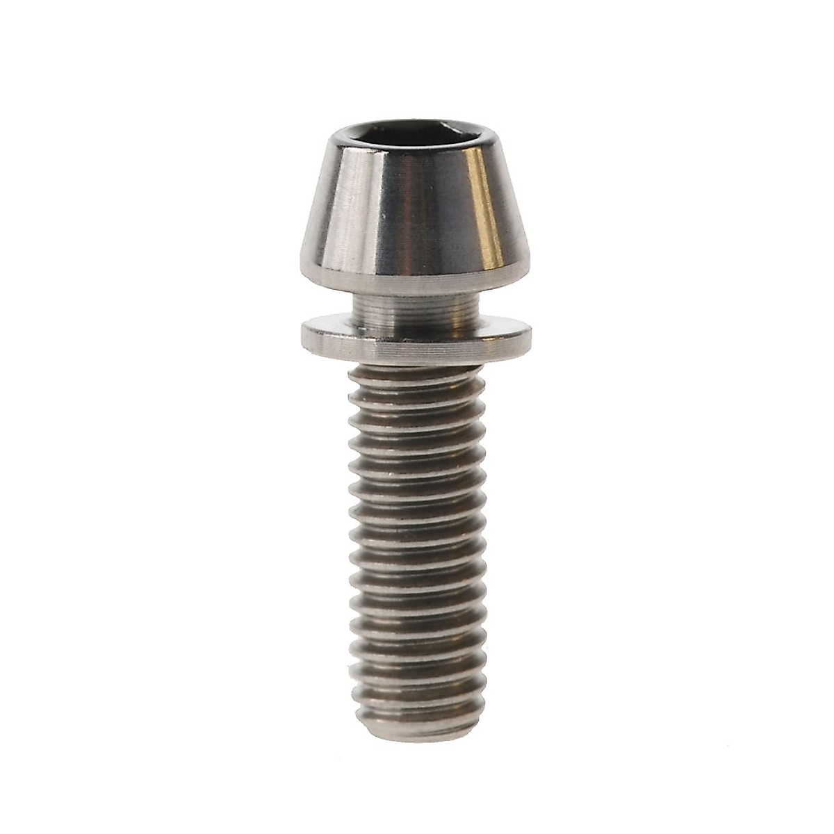 Yaruijia Titanium Bolt for MTB Bicycle Stem M5x16/18/20mm Taper Head Hex Socket Screws with Ti Washer Pack of 6 (M5x20mm, Titanium)