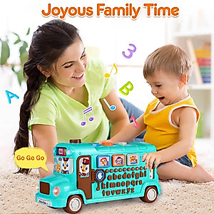 Toys for 1 Year Old Boy Gifts, Baby Toys 12-18 Months School Bus Learning Toys for 1 2 3 Year Old Boys Girls Kids Education Toys with Alphabet ABC/Music/Light/ for Toddlers 1-3 Birthday Xmas Gifts