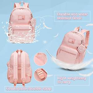 Reqinqin Kids Backpack for Girls Waterproof Large Space School Backpack Suitable for Age Over 5 years old Ultralight Pink Travel Toddler Backpack（Pink）