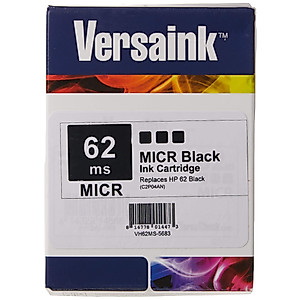 VersaInk-Nano HP 62 MS Black MICR Ink Cartridge for Check Printing