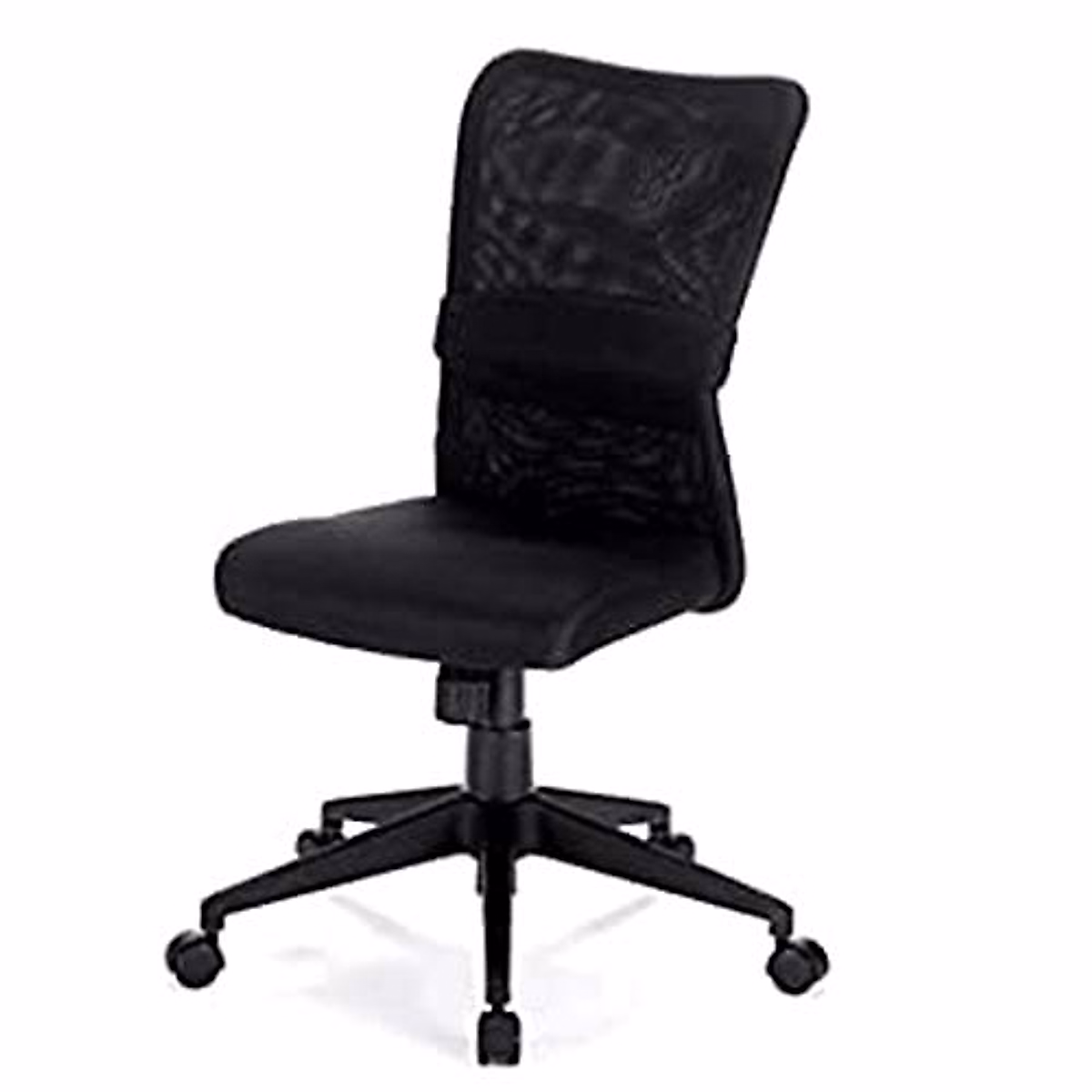 ZLBYB Office Chair Mesh Computer Chair Mid Back Swivel Lumbar Support Desk Task Chair Ergonomic Executive Chair with Armrests and Thick Seat (Color : Black)