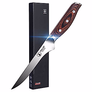 WALLOP Boning Knife - 6 inch Flexible Fillet Knife Deboning Knife for Bone, Fish, Poultry, Meat Slicing Knife- German HC Stainless Steel with Full Tang Pakkawood Handle - Jane Series with Gift Box