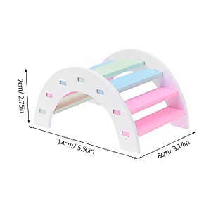 Ipetboom Chinchilla Toys Hamster Wooden Ladder Bridge Rat Chew Toy Guinea Pigs Climbing Toy Small Animals Cage Accessories for Chinchillas Gerbil Mice Ferret Rainbow Color Hamster Toys