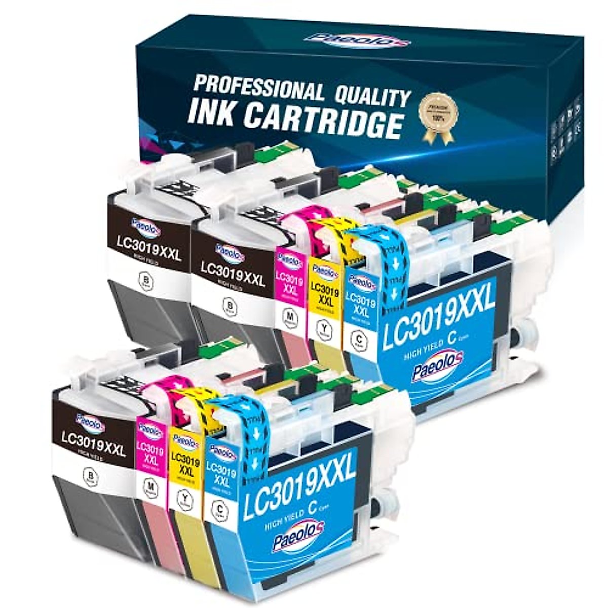 Paeolos Compatible LC3019XXL Ink Cartridge BK/C/M/Y Replacement for Brother LC3017 LC3019 XXL Use with MFC-J5330DW MFC-J6530DW MFC-J6930DW MFC-J6730DW Inkjet Printers, 9 Packs (2CMY & 3BK)