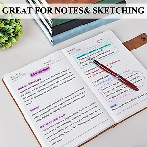 PAIBAS 365 Page Thick Lined Journal Notebook for Men Women, A4 Large Leather Journals for Writing, Hardcover Notebooks for Work, School, Note Taking, Business, Travel Diary, College Ruled 8.5" x 11"