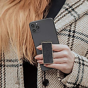 HANDL New York HANDLstick Black and Gold Professional Leather Collection Grip and Stand for Smartphone