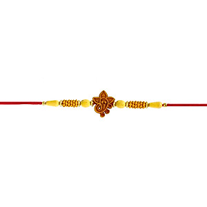 CRAFTONE Set of 12 Ganesha Design Rakhi for Brother, Designer Rakhi Set for Raksha Bandhan, Small Beads Rakhi Thread Bhaiya Bhabhi Sister Rakhi Band for Rakshabandhan with Roli Chawal
