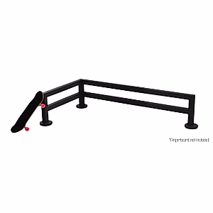 Teak Tuning Fence Style, L-Shaped Fingerboard Rail, 11" - Custom Designed by Teak Tuning - Premium Solid Steel Construction, Matte Powder Coated Finish in Black - Superior Non-Slip Foam Feet
