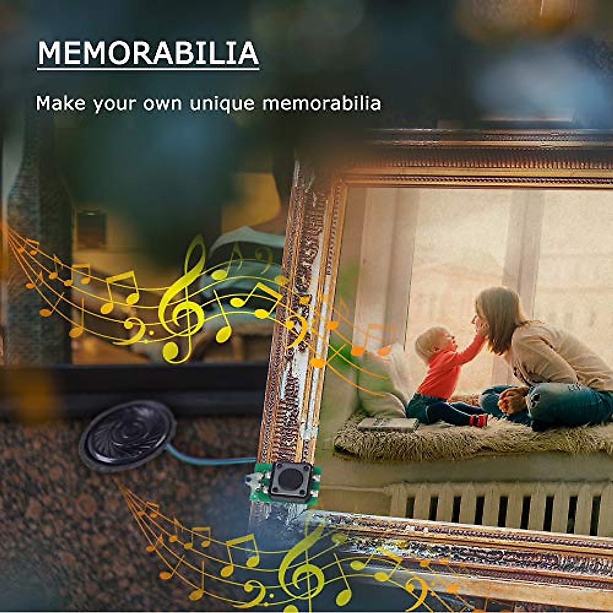 Icstation Recordable Sound Module, Button Control Sound Chip 8M MP3 WAV Music Voice Player Programmable Board with Speaker for DIY Birthday Music Box Greeting Card Father's Day Creative Gift