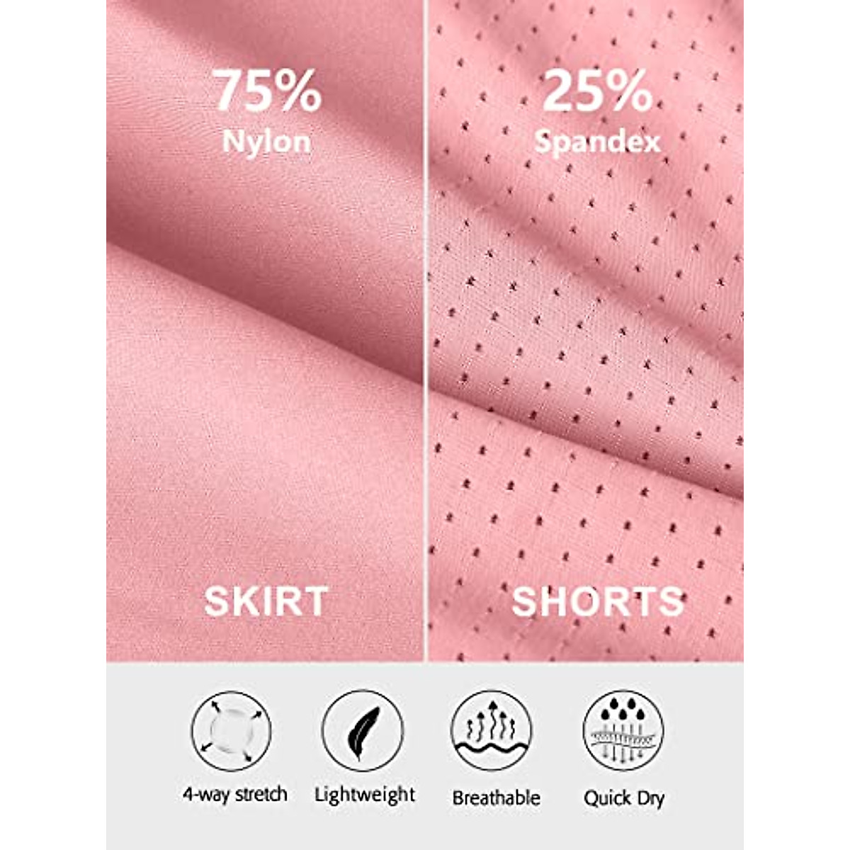 ATTRACO Womens Tennis Skirts Sets Racerback Tank Top Golf Skorts with 2 Pockets Outfits Pink