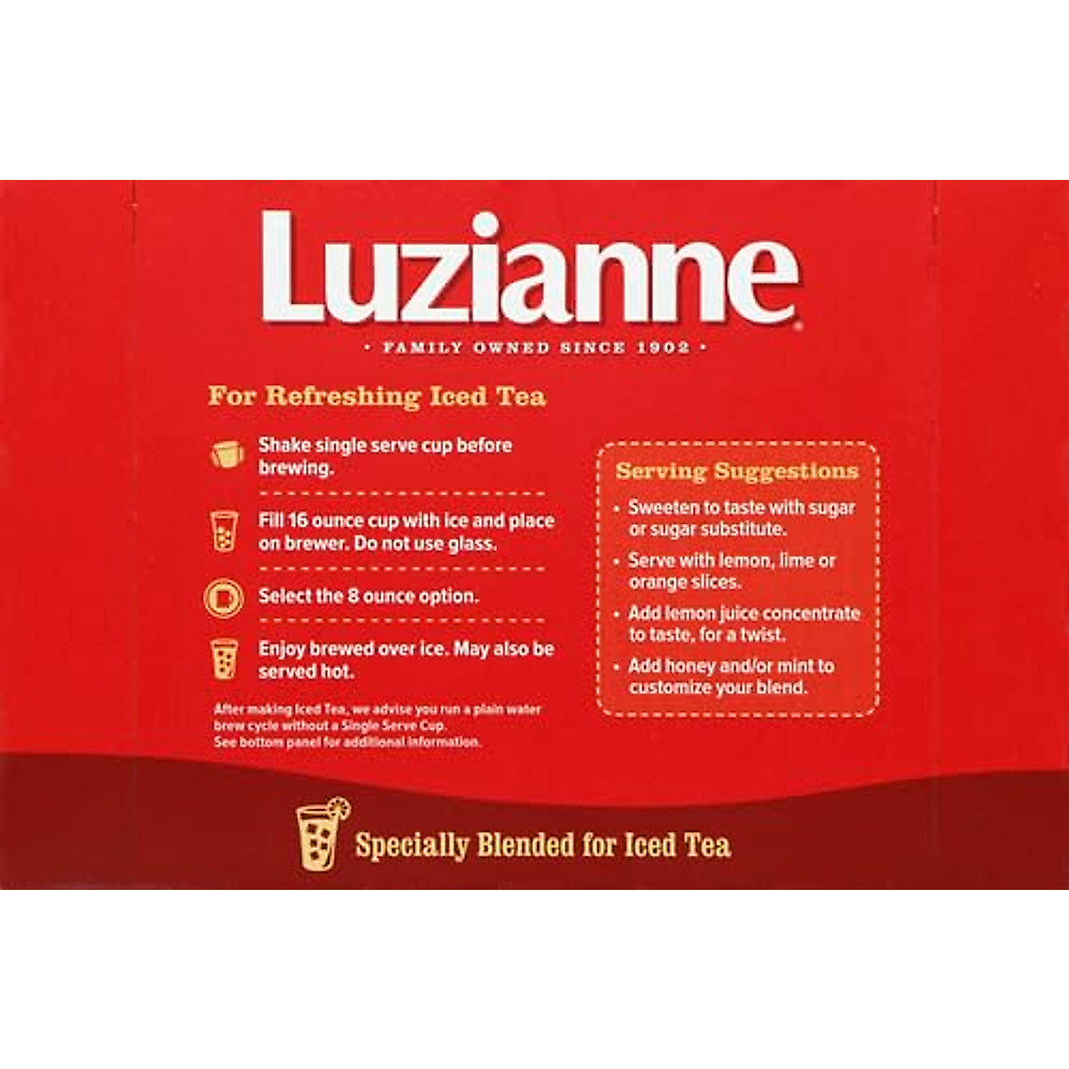 Luzianne Unsweetened Iced Tea, Single Serve K-Cup Pods, 12 Count