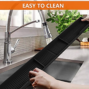 AWOKE Stove Top Shelf 30 Inch - Silicone Material Magnetic Shelf for the Stove - 3 Functional Partitions Kitchen Spice Rack Organizer - Dark Grey