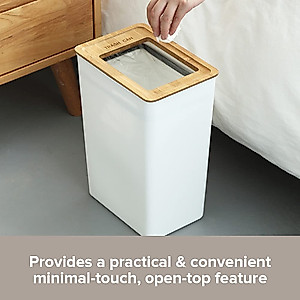 Slim Trash Can (2-Pack) Rectangular Bathroom Trash Can - Scandinavian Style Modern White Trash Can - Open Top Waste Basket - 1.85Gal/7L Large Garbage Can - Kitchen Trash Can - Compact Trash Bin