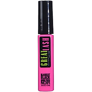 Maybelline Great Lash Washable Mascara, Volumizing Lash-Doubling Formula That Conditions As It Thickens, Blackest Black, 1 Count
