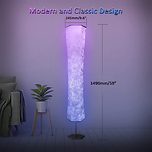AMERCOT Floor Lamp,RGB Color Changing Led Lamp,Smart Lamp ,Alexa APP Light Control,59" Modern Lamp with Remote,Music Mode,Dimmable Standing Lamp for Living Room Bedroom Game Room