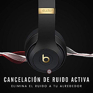 Beats Studio3 Wireless Noise Cancelling Over-Ear Headphones - Apple W1 Headphone Chip, Class 1 Bluetooth, 22 Hours of Listening Time, Built-in Microphone - Midnight Black (Latest Model)