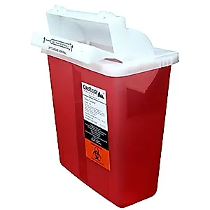 Oakridge 5 Quart - Sharps Disposal Container with Mailbox Style Lid