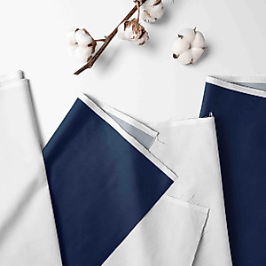 Bacati - Mix N Match White with Band at Bottom Crib Skirt (Navy)