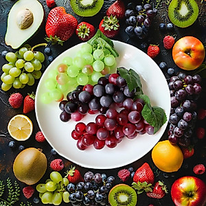 Artificial Grapes, 3 Bunches of Fake Decorative Grapes Simulation Fruit with Artificial Vines Lifelike Leaves Hanging Ornaments for Wedding Home Party Garden Wall Fruit Wine Decor