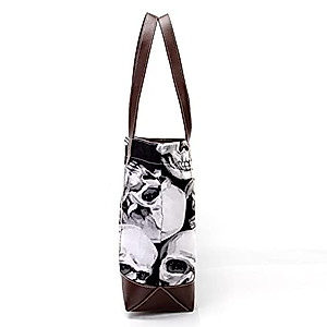 Skulls Funny Skeleton Black Tote Bags Large Leather canvas Purses and Handbags for Women Top Handle Shoulder Satchel Hobo Bags